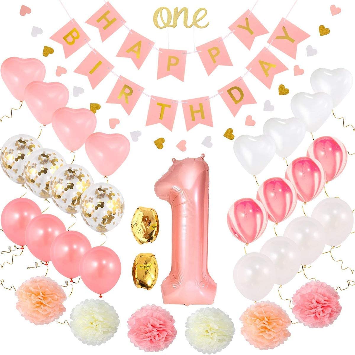 First Birthday Decoration Set for Girls - Highland Store