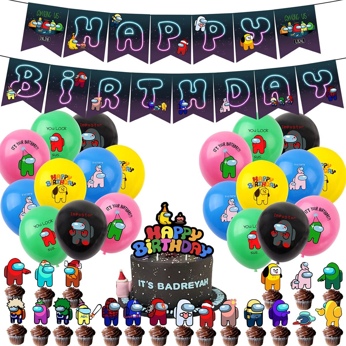 Among Us Birthday Decoration Set - Highland Store