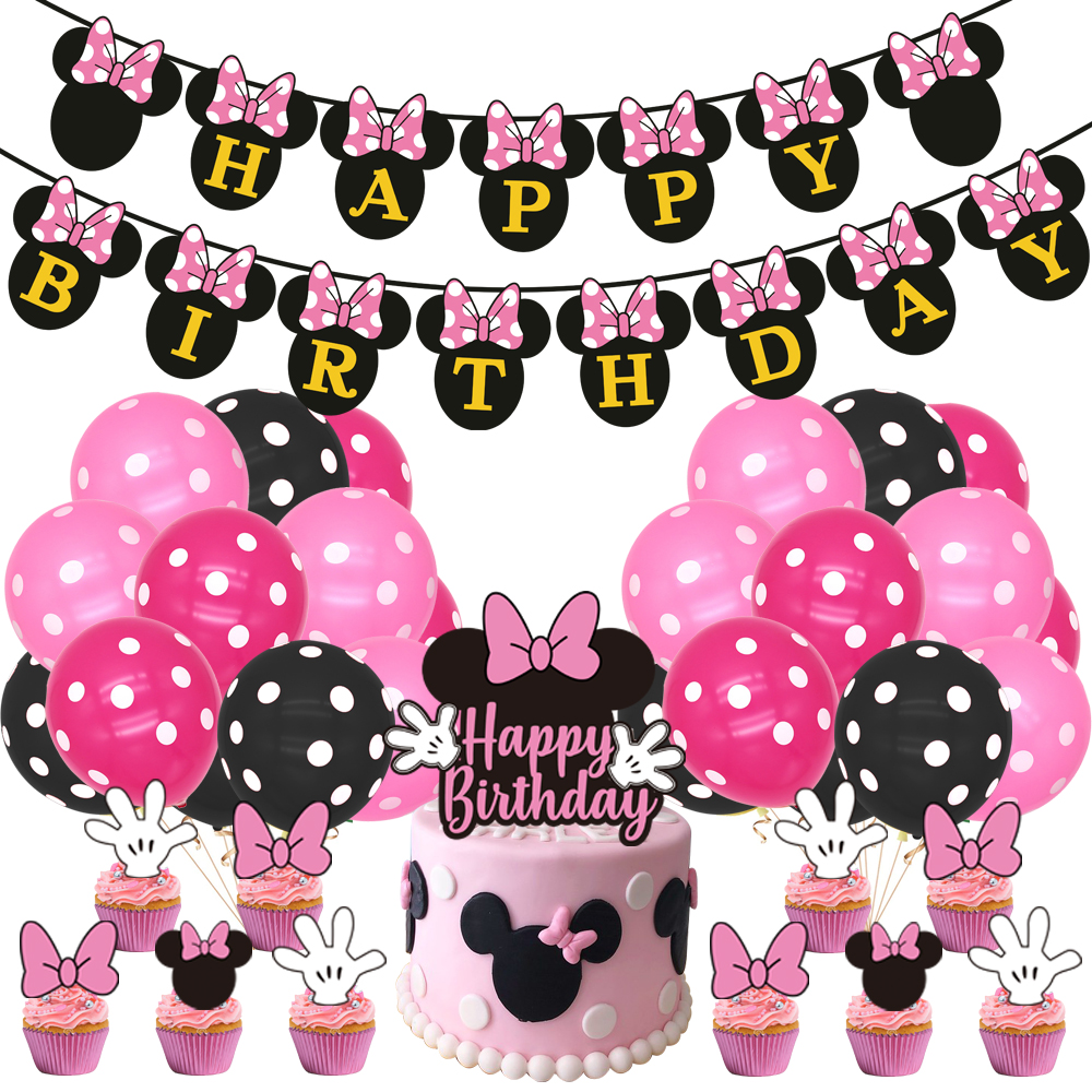 Minnie Mouse Birthday Party Decorations - 31 Pcs - Highland Store