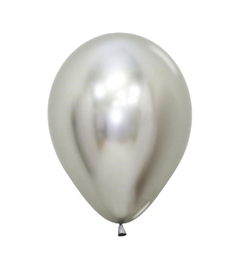 Reflex Silver Latex Balloons - 50 Pcs - Highland Store